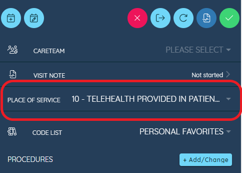 How to Change Place of Service