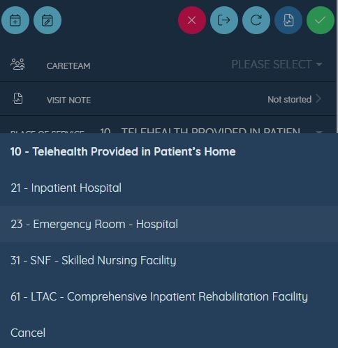 How to Change Place of Service